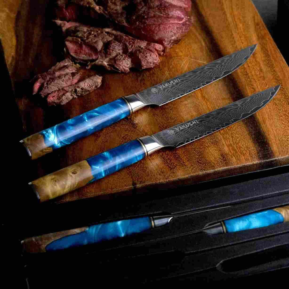 Steak Knife Set Damascus Steak Knife Set